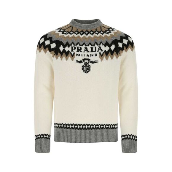 Prada | Sweaters | Prada Men Embroidered Cashmere Sweater | Poshmark